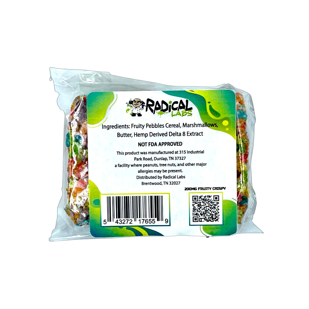 200 mg Delta 8 THC Fruity Cannabis Crispy Cereal Bar – Radical Labs