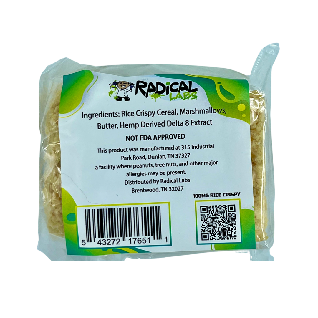 100 mg Delta 8 THC Rice Cannabis Crispy Cereal Bar – Radical Labs